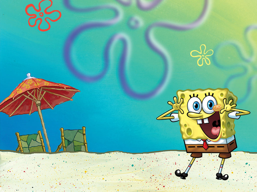 Spongebob at the Beach Spongebob Wallpapers | Cute Spongebob Wallpapers