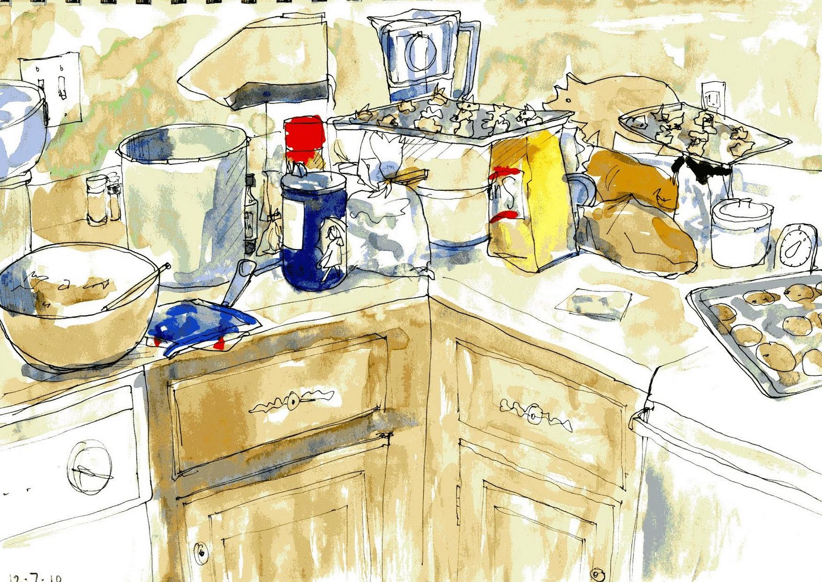 Sketches and Drawings: Cookie making mess