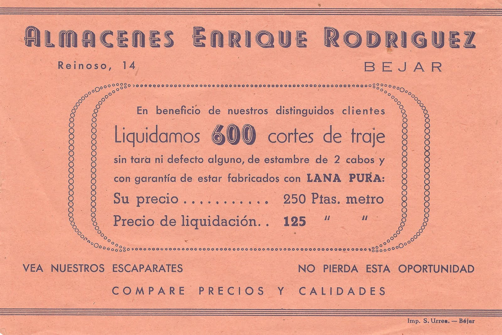 Archivo Fotográfico y Documental de Béjar: ALMACENES ENRIQUE RODRIGUEZ-III