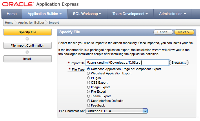 Dimitri Gielis Blog (Oracle Application Express - APEX): CD APEX 4.0: Import APEX 3.2 app in 4.0