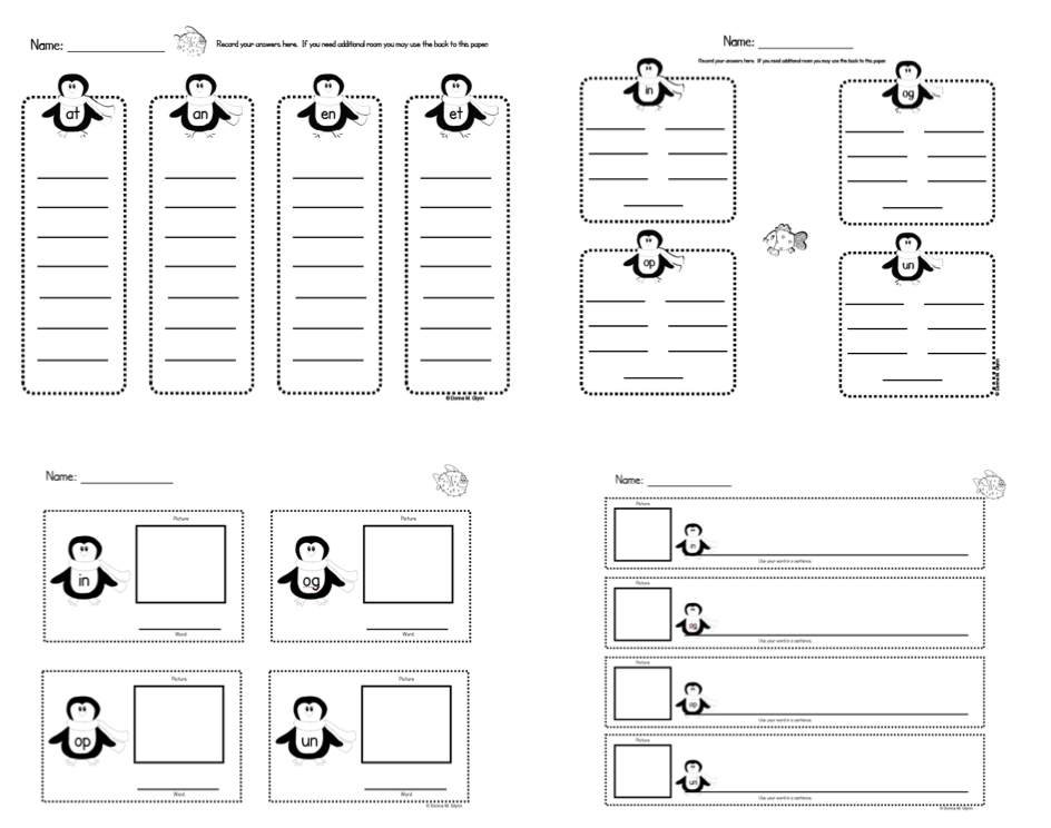Welcome to Kinderglynn: Fishing for Word Families with Penguins