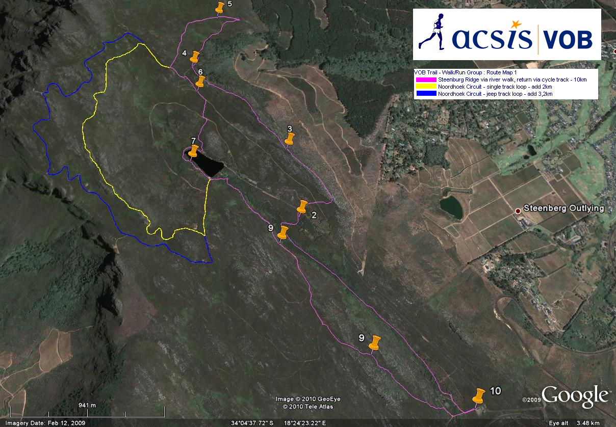 VOB Trail WRG - Route Maps: Silvermine West - River Walk, Steenberg ...