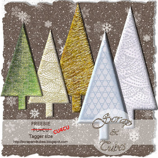 Freebie - Modern Christmas Trees (CU4CU) | Scrap and Tubes Designs