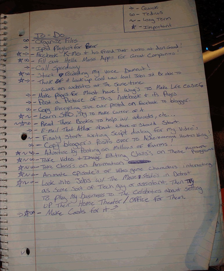 Bonkage News: My Note's,Goal's, Outline, and To-Do's I'm Organizing and ...