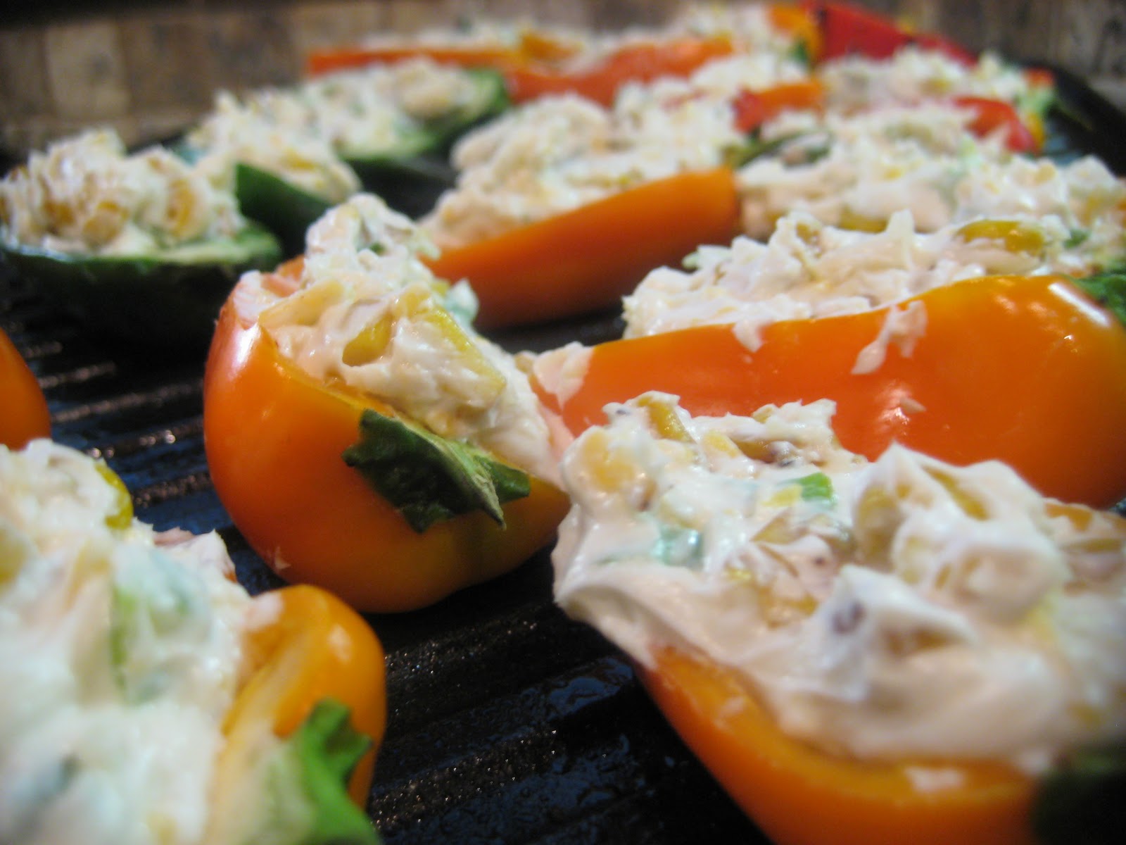 Deliciously Stylish: Grilled Stuffed Tri- Color Peppers with Grilled ...