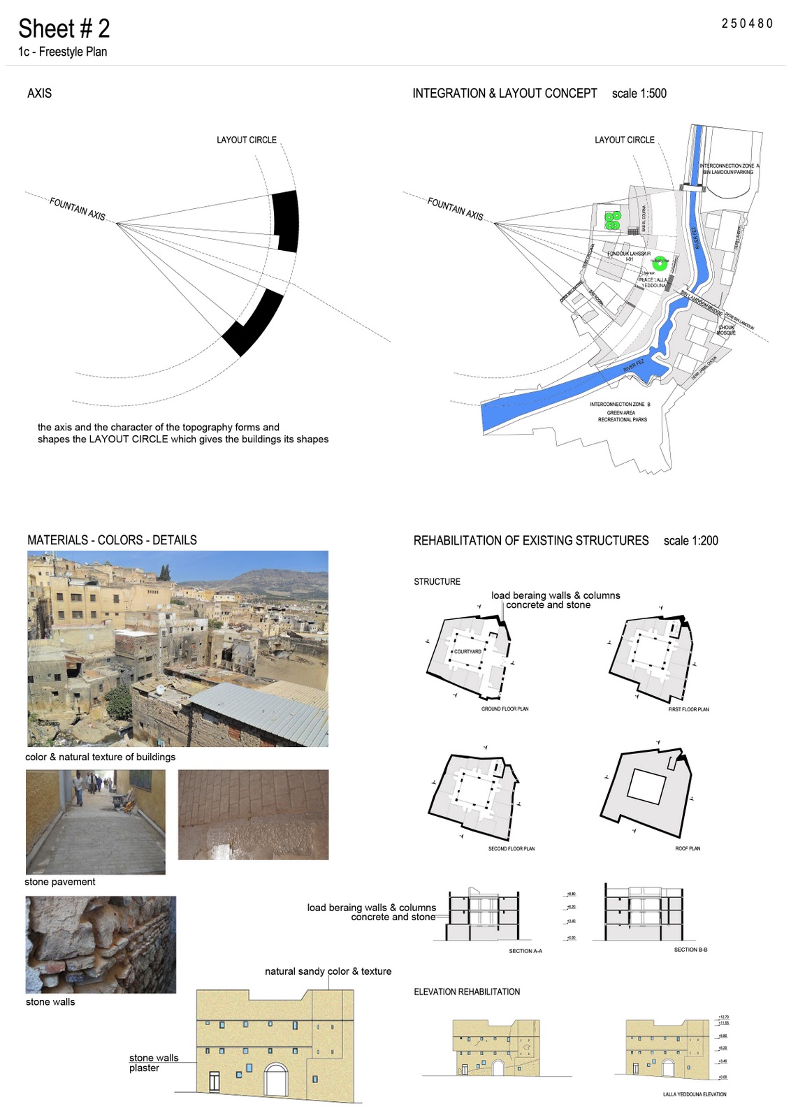hOd architecture: design of place Lalla Yeddouna in Fez , MOROCCO