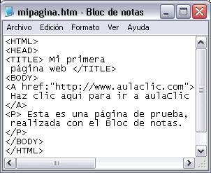 Cuaderno Online: Pasos para crear la pagina web en Block de Notas