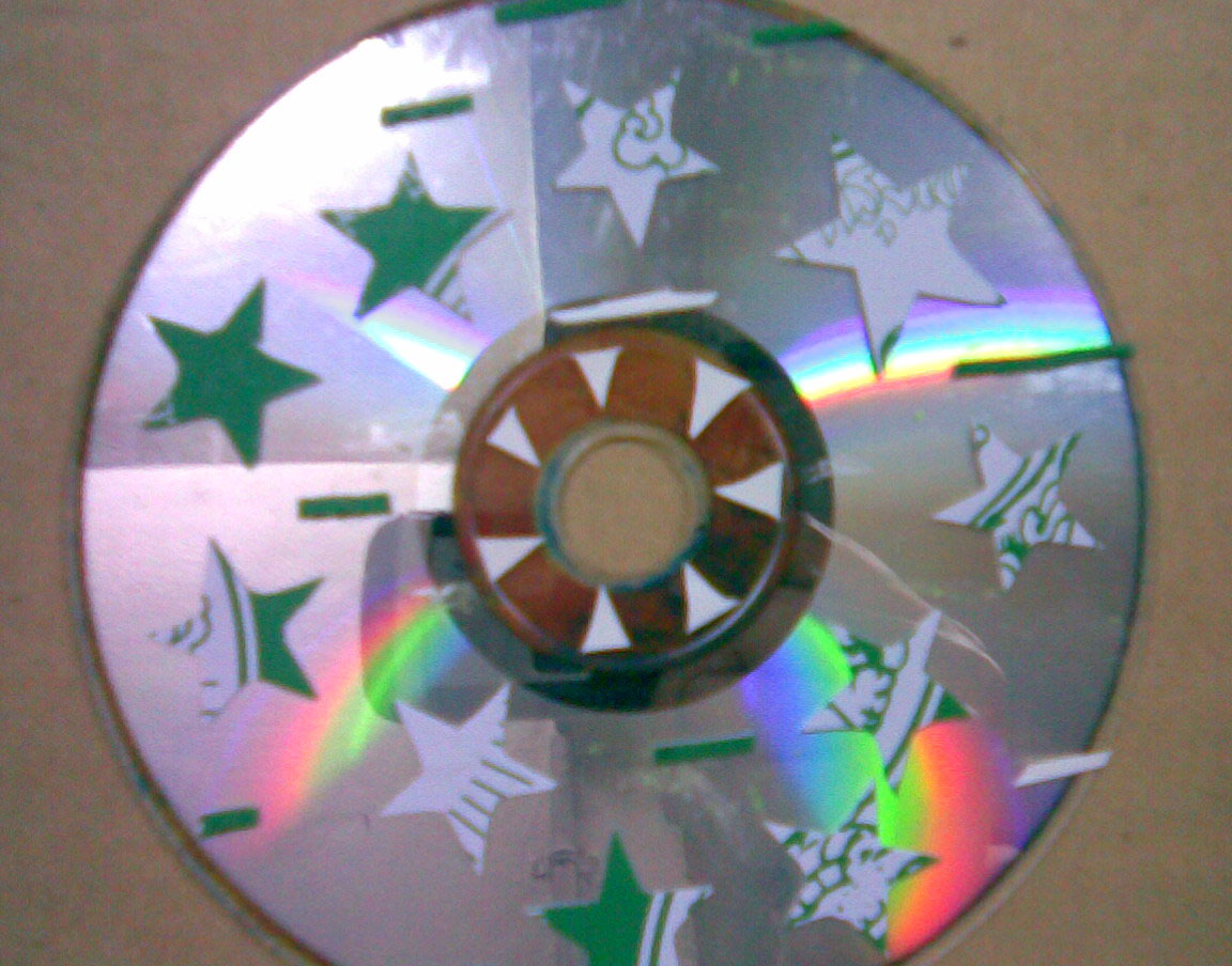 DIY old CD to art work or decoration. - D . I . Y . Done ! It 's Yours
