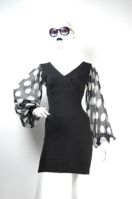 ALCATROCK: YES clothing body conscious dot black dress