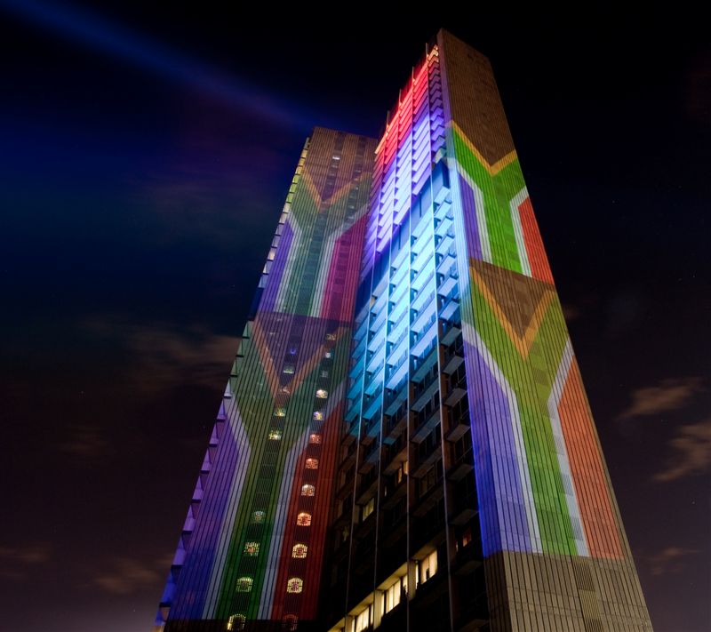 SABC Building dons the National Flag... ~ Nybbles and Bytes