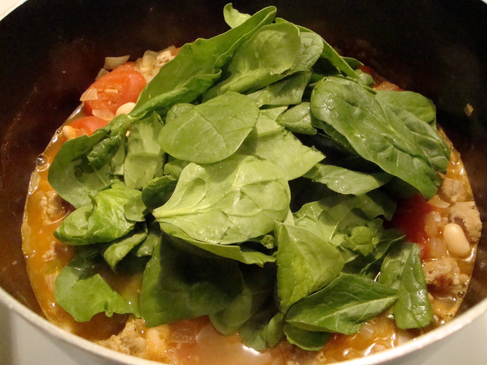 Me, Myself & Pie: Sausage & Spinach Soup