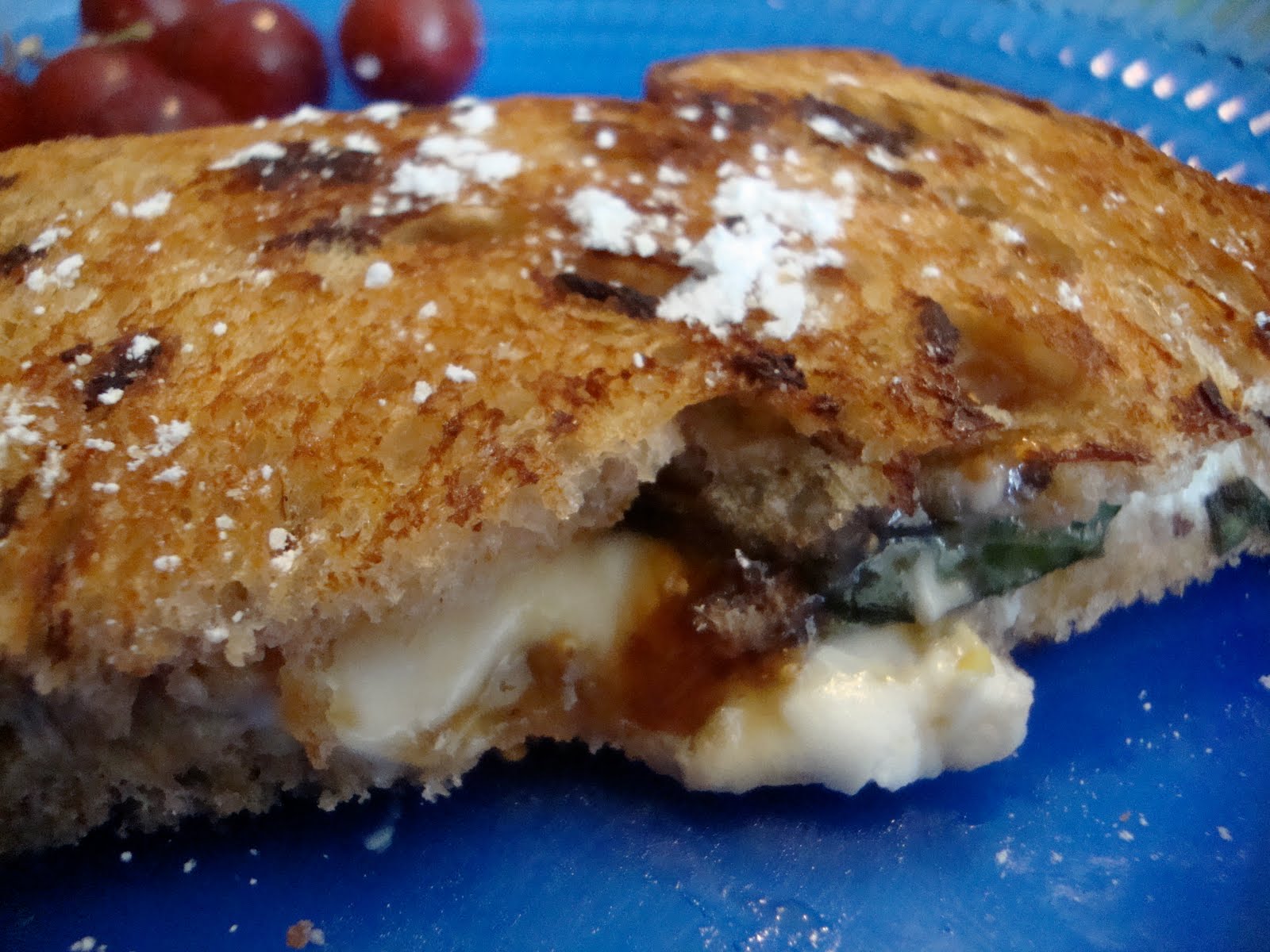 Me, Myself & Pie: Grilled Goat Cheese Sandwiches with Fig, Honey & Basil