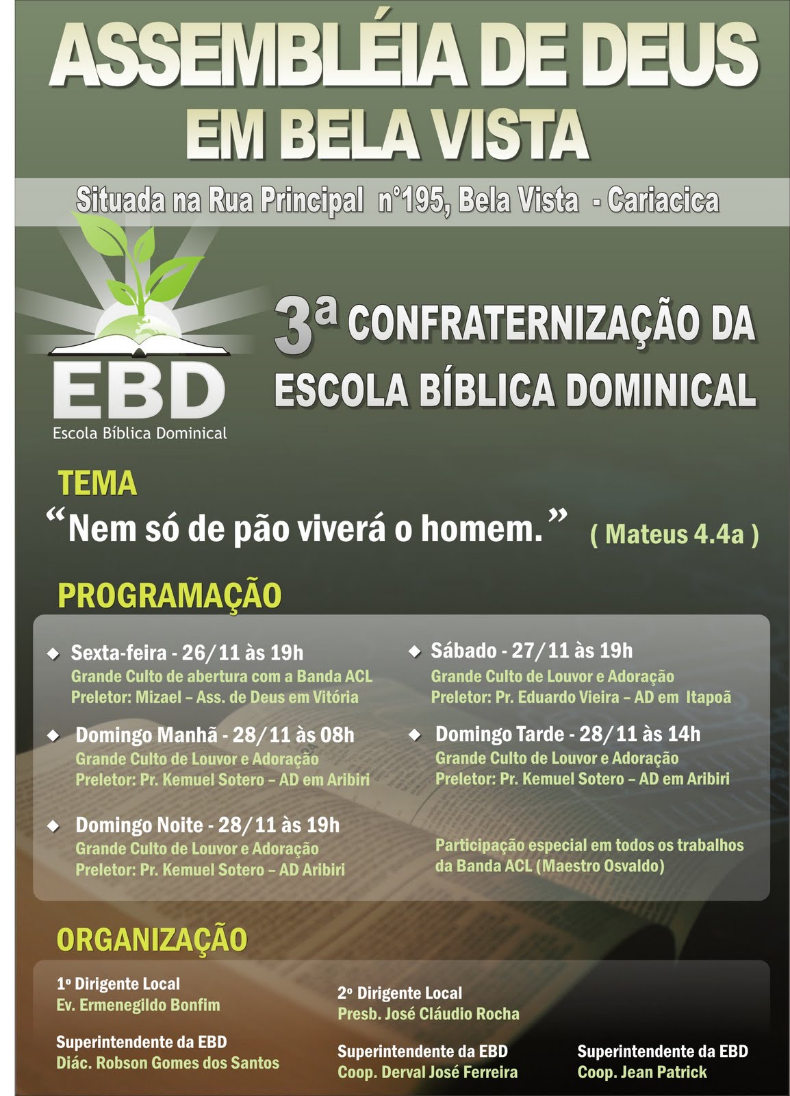 3° Confraternização da EBD na AD em Bela Vista ~ Blog do Jean Patrik