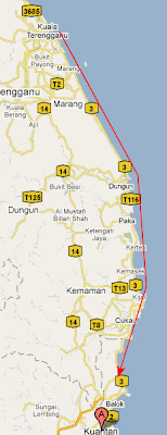 Driving from KL to Kuala Besut: Kuala Besut to KL