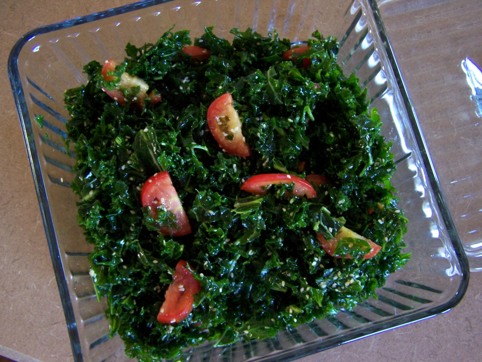 Making Raw Kale Salad