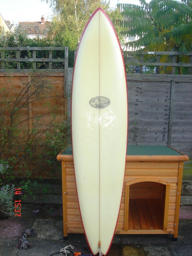 vintage surfboard collector UK: Tris singlefin