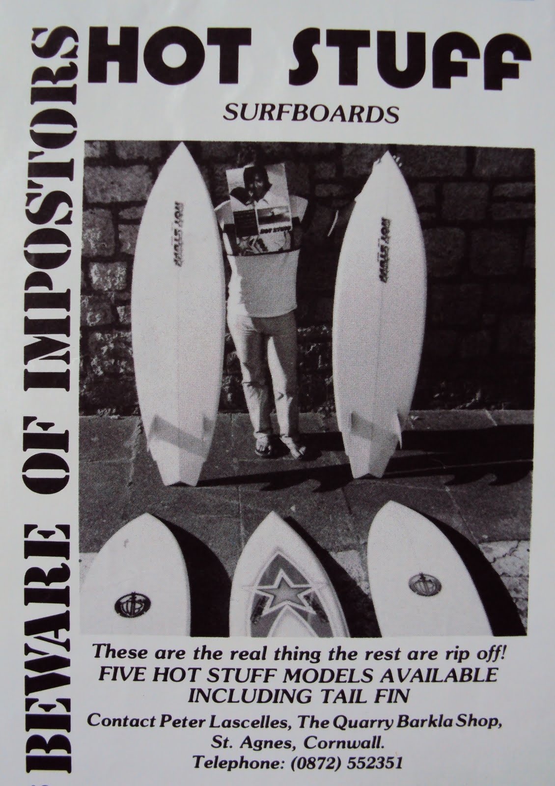 vintage surfboard collector UK: some classic ads late 70s - early 80s