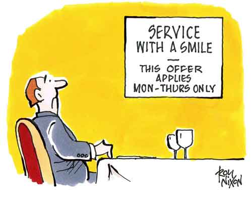 Roy Nixon's cartoon blog: Service with a Smile
