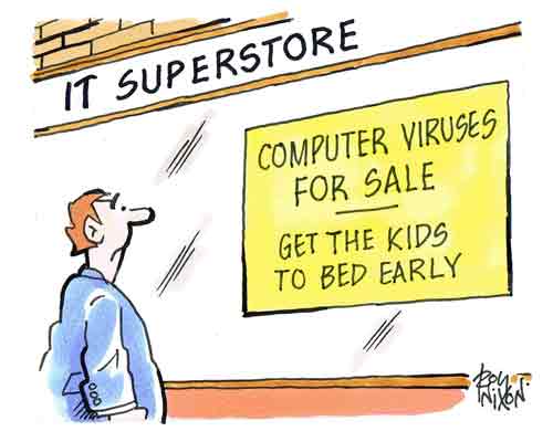 computer viruses cartoon