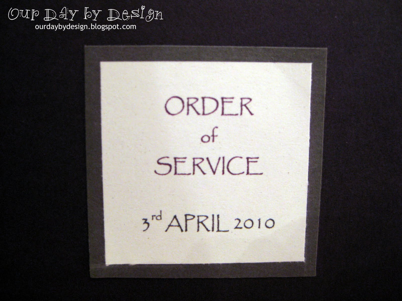 Order of Service