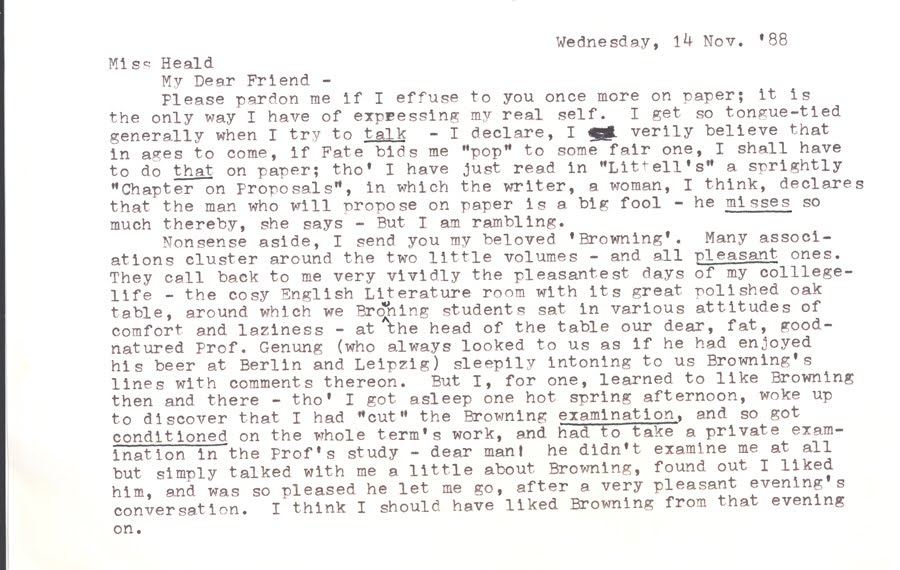 *Numinosity*: Courtship Letters and an Anniversary