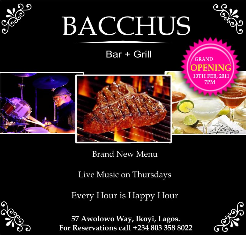 Bacchus Bar + Grill celebrates its grand opening, February 10th ...