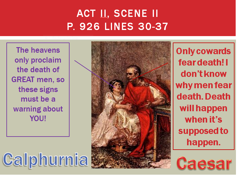 Julius Caesar Prereading Notes: Caesar Act II, scenes ii-iv notes