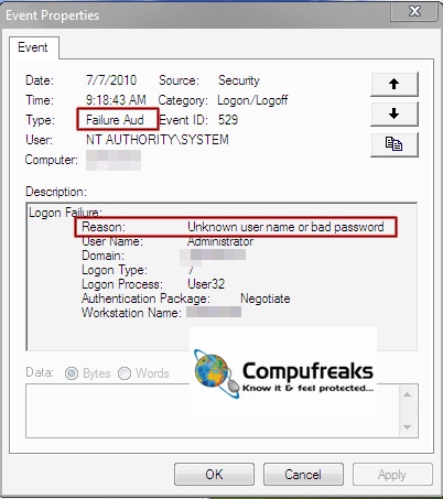 How to Log UnAuthorized Login Attempts in WIN (XP,7 or VISTA ...
