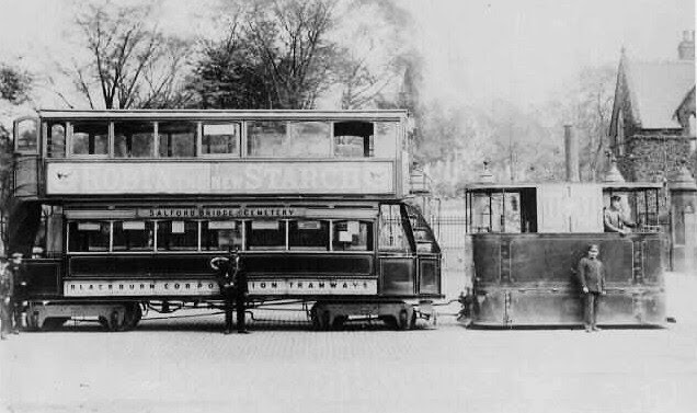 BLACKBURN PAST: Steam Tram at the Cemetery Gates