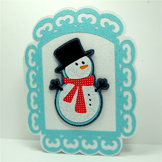 Capadia Designs: Shaped Card for Sparkly Snowman