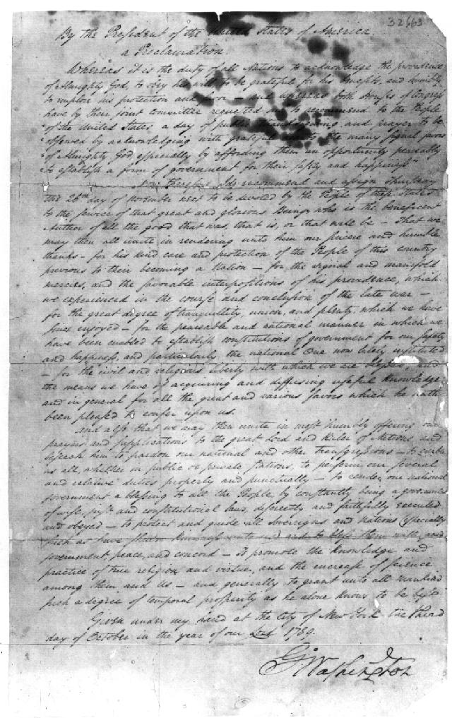 THE NEW JACKSONIAN BLOG: George Washington’s Thanksgiving Proclamation ...