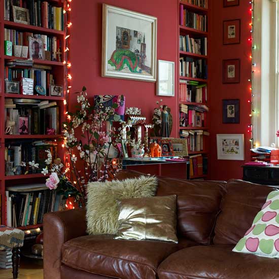 decora y disena: DECORACION DE SALAS EN COLOR ROJO