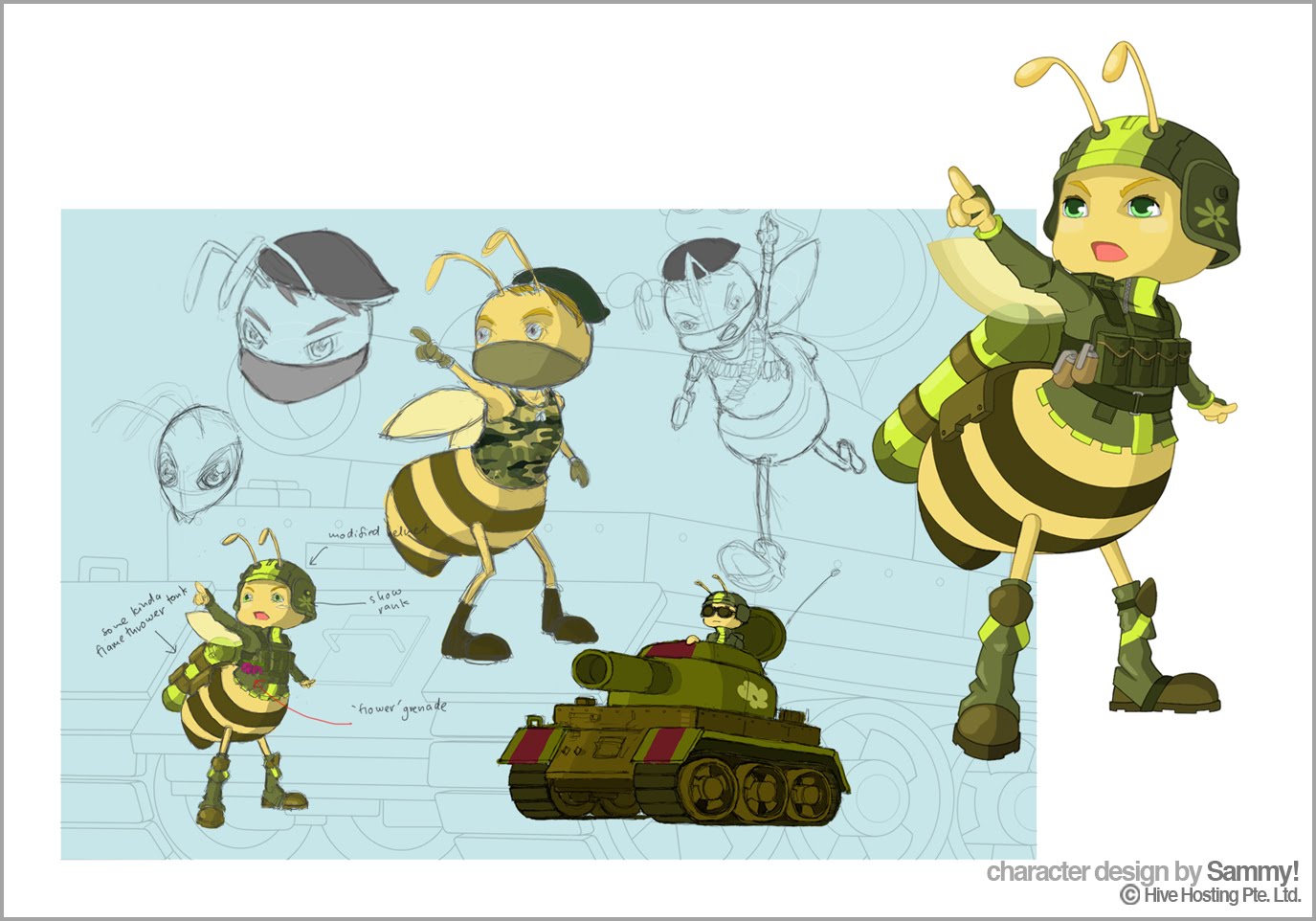 * the artbook of sammy!: Queen Bee Character Design ( plus others! )