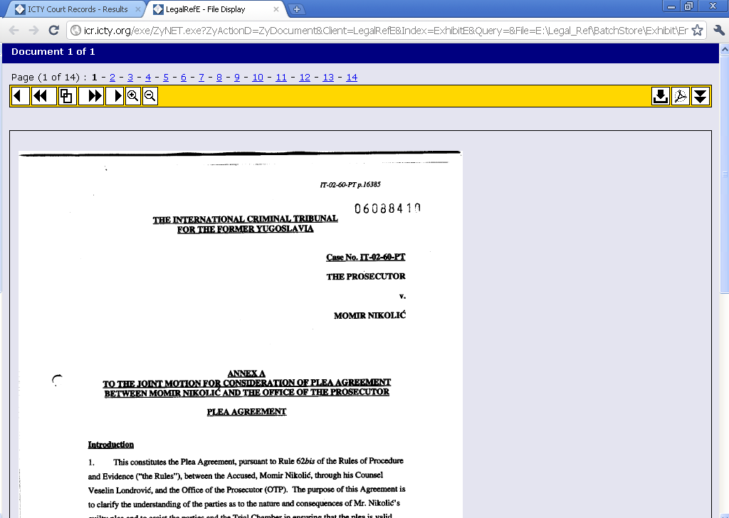 Srebrenica Genocide Blog: ICTY COURT DATABASE, PLAGUED BY SPELLING MISTAKES