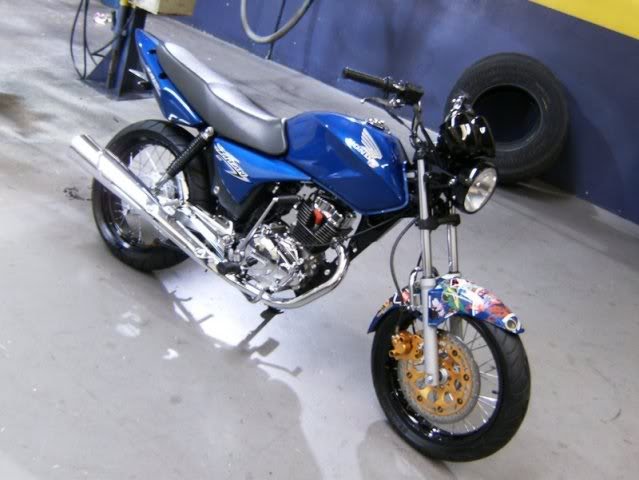 VISUAL MOTOS !: Cg 150 Azul Totalmente personalizada!