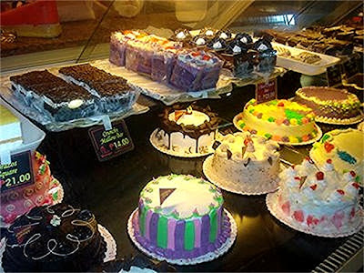 A display of cakes at Tinapayan Bakeshop