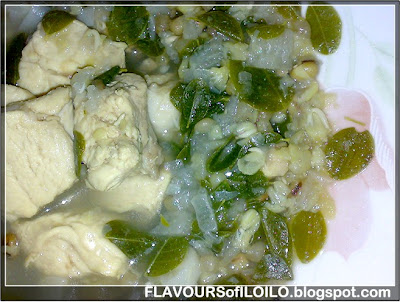 Chicken with ubad, monggo and malunggay