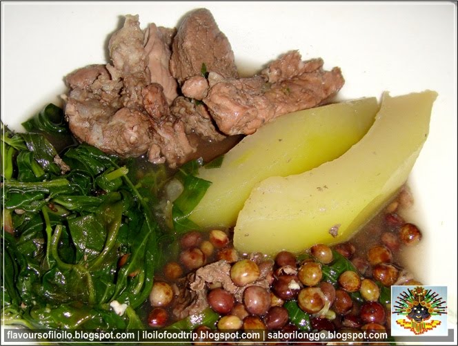 Valenciana, kadyos, lumpia, sotanghon and iced box cake