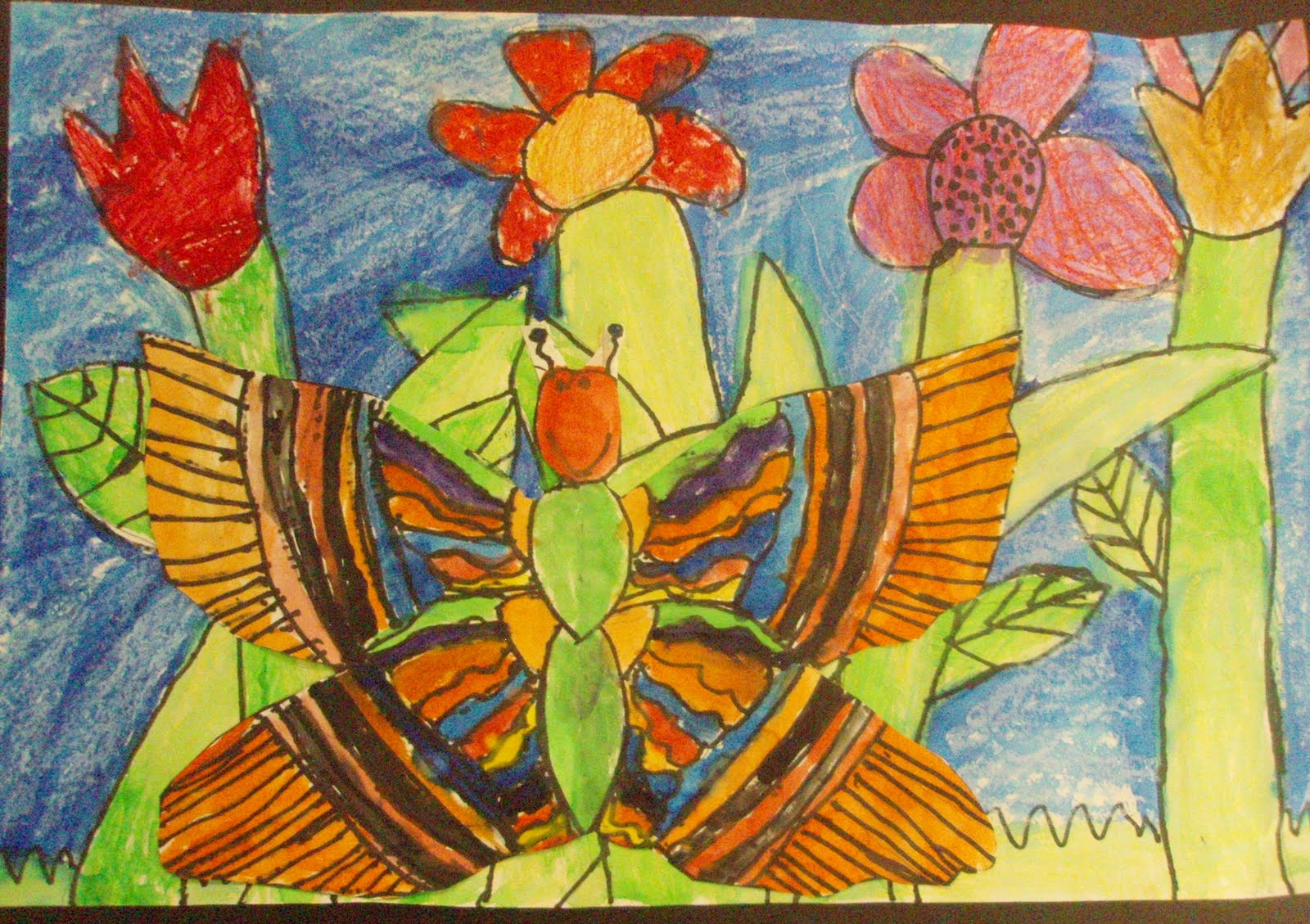 Ms. Matsuoka's Art Room: 2nd grade Symmetrical Butterfly Paintings