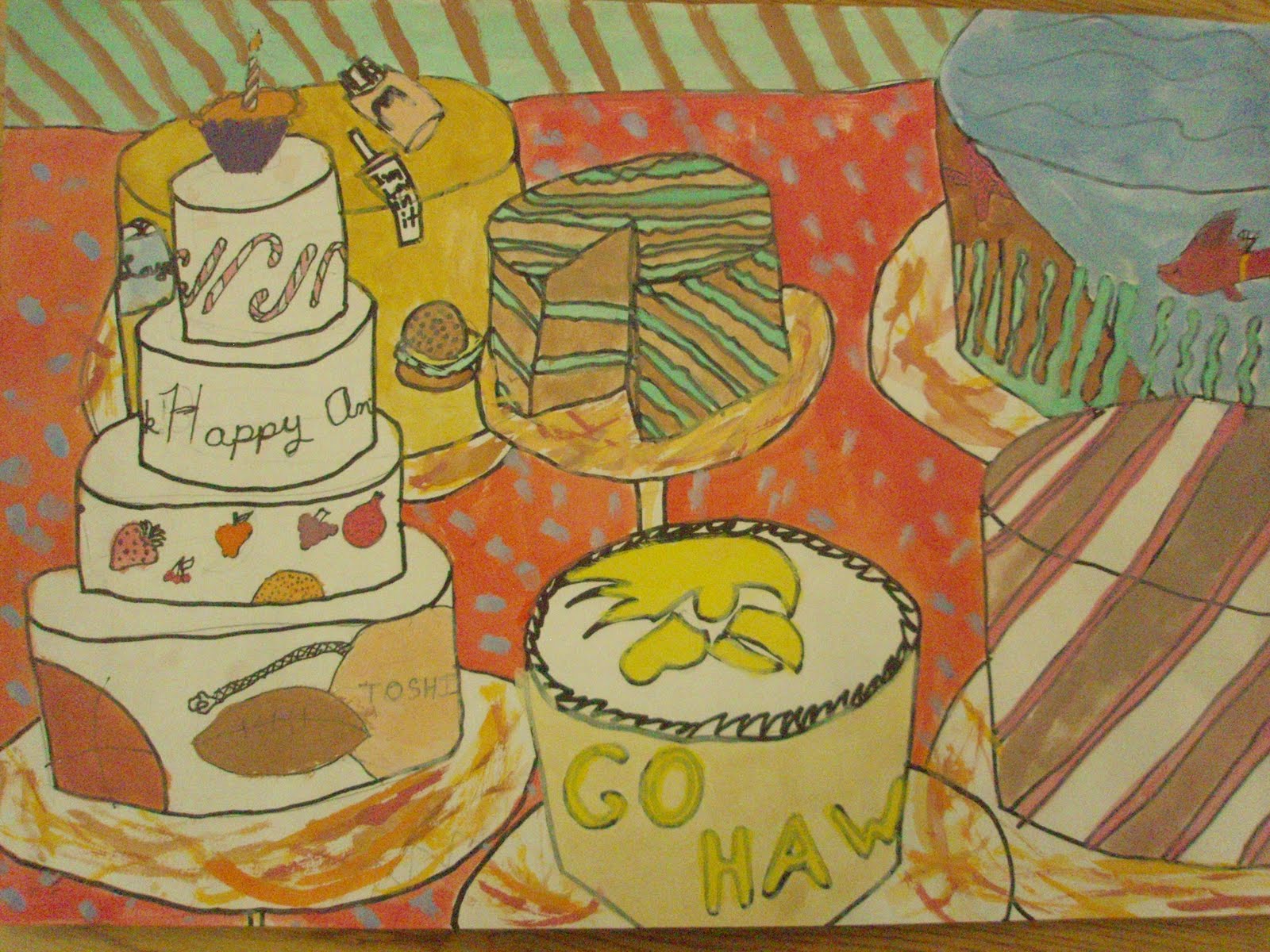 Ms. Matsuoka's Art Room: 4th grade Wayne Thiebaud-inspired Cake Paintings