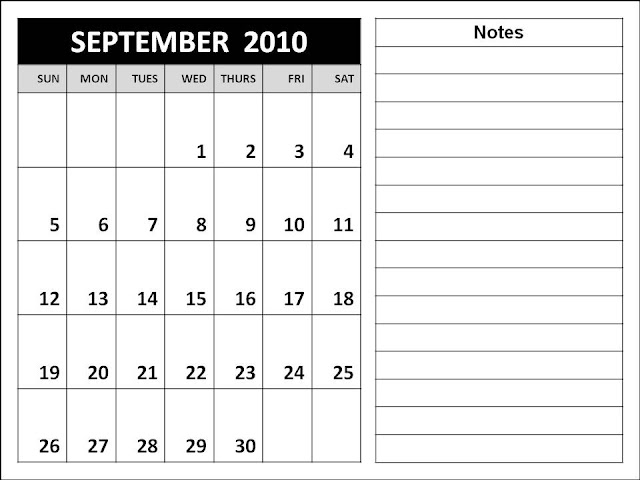 Emo Hairstyles: Blank September 2011 Calendar