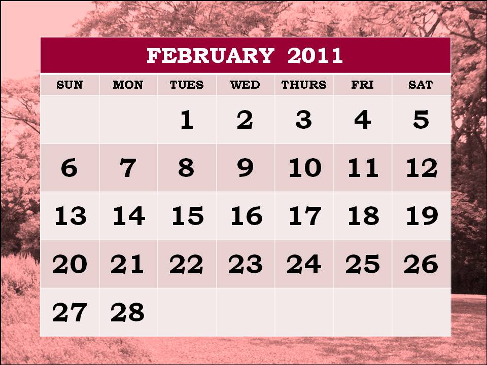 wallalaf: monthly calendar 2011 february