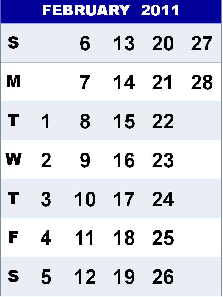 mehrapensmin: 2011 calendar printable february