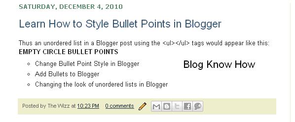 How to Change Bullet Point Style in Blogger (Blogspot) Lists | Blog ...