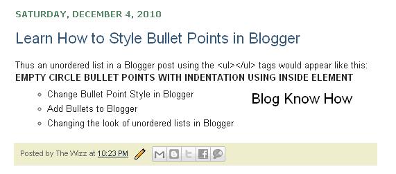 How to Change Bullet Point Style in Blogger (Blogspot) Lists | Blog ...