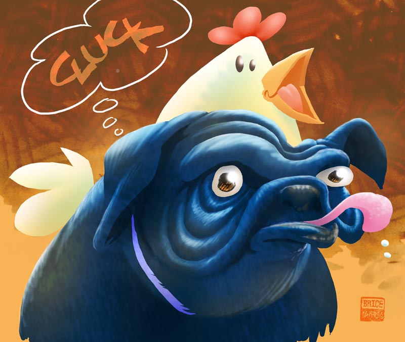 drawn out: Chicken-pug!