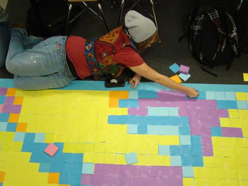 Art of Apex High School: Post it Note Murals part 1