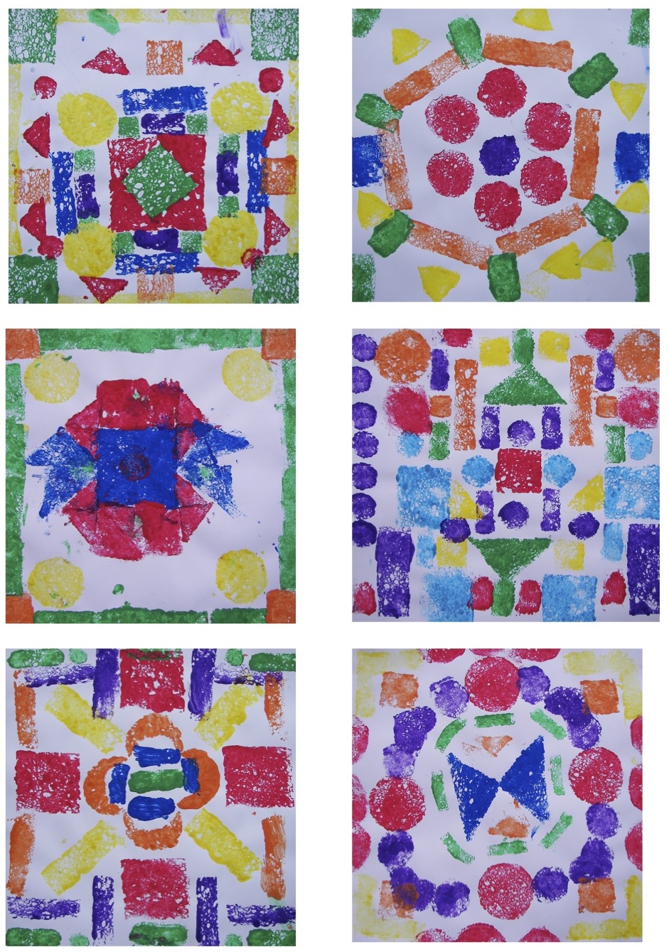 The Rolling Artroom: 1st-3rd Grade Sponge Print Designs