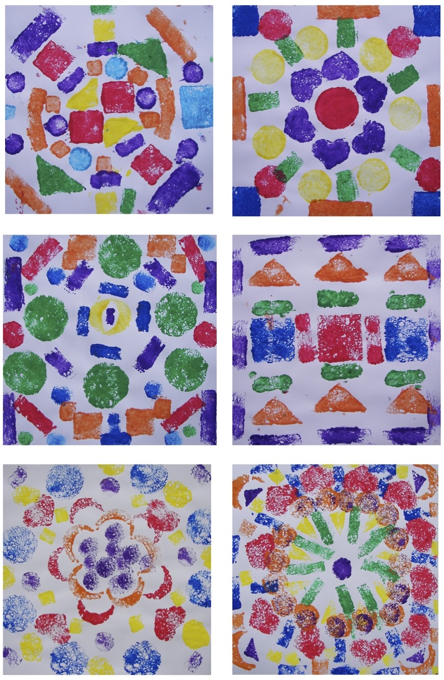 The Rolling Artroom: 1st-3rd Grade Sponge Print Designs