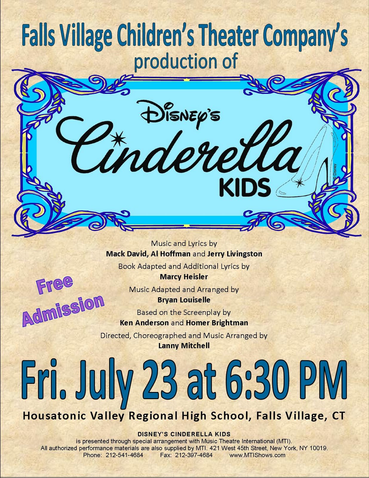 The Falls Village Blog: FVCT presents "Cinderella" on July 23